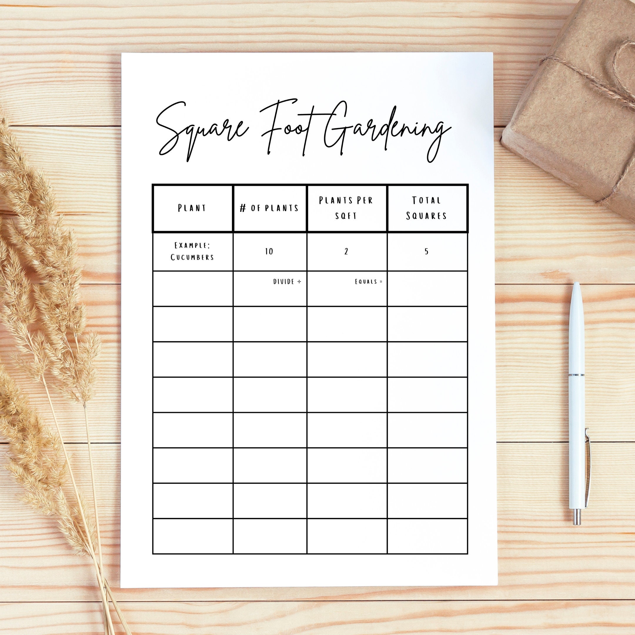 Square Foot Gardening Planner (3 Sizes) - Printable PDF - Happy Planner ...