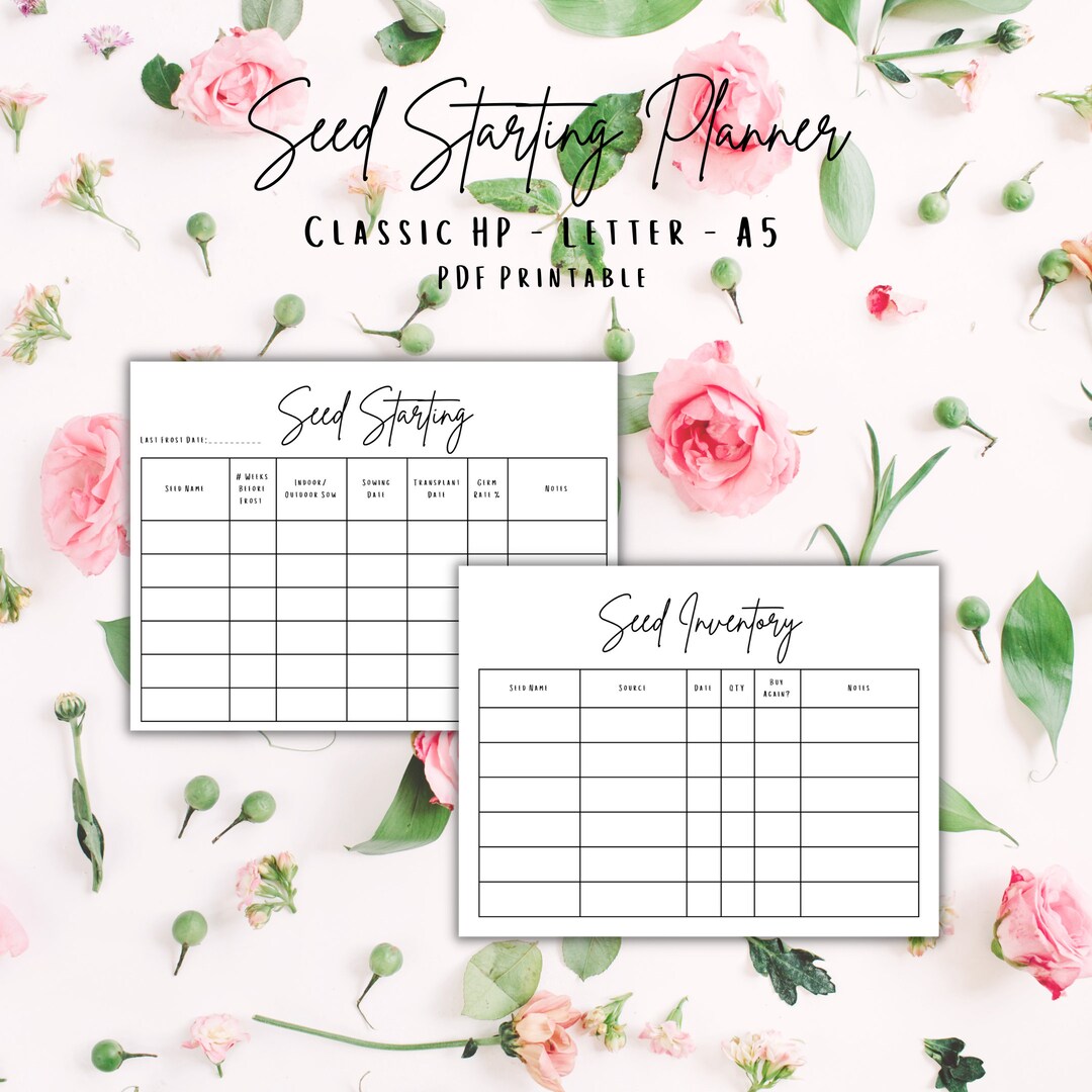 Seed Starting Planner (3 Sizes) - Printable PDF - Happy Planner ...