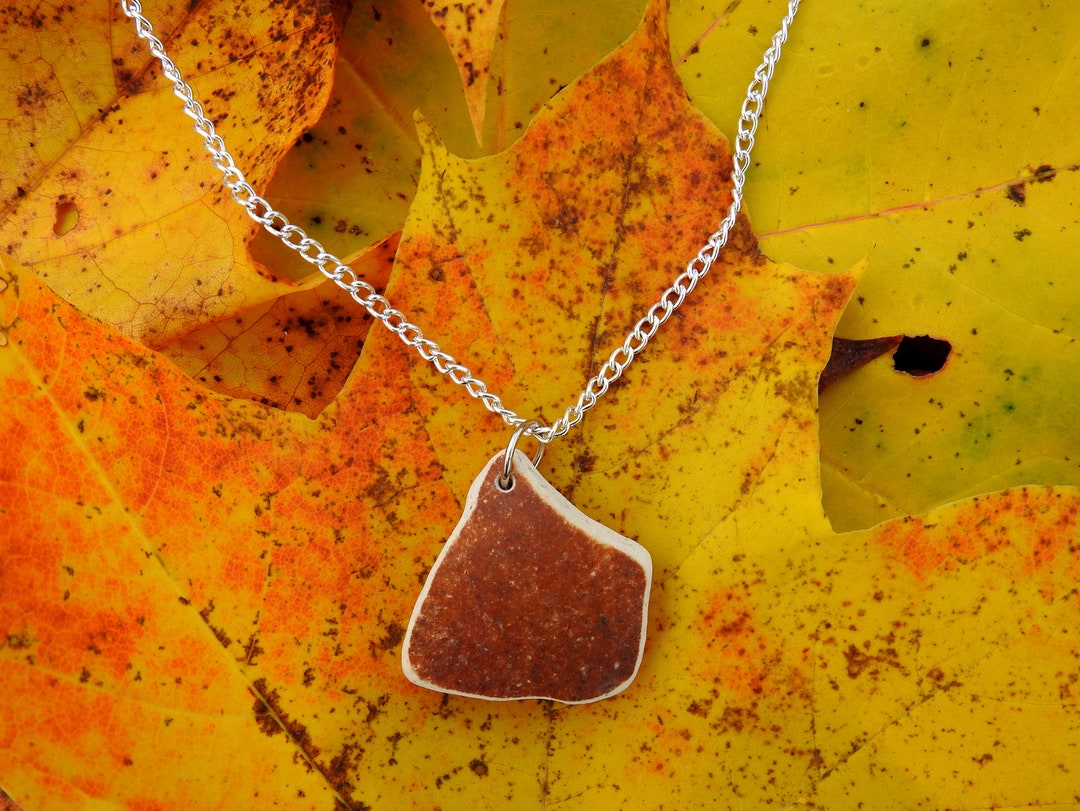 Unique Brown and White River Pottery Pendant From World Famous - Etsy