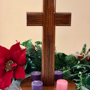 Advent Cross Brazilian Cherry Wooden Cross Christmas Decor - Etsy