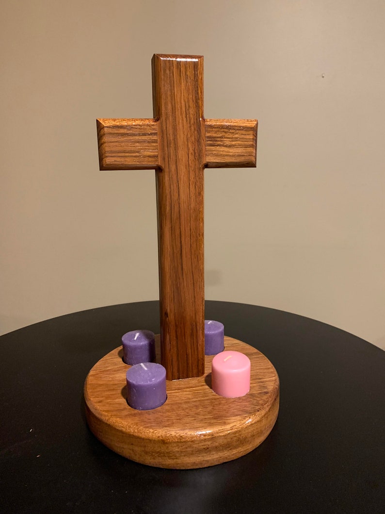 Advent Cross Brazilian Cherry Wooden Cross Christmas Decor - Etsy
