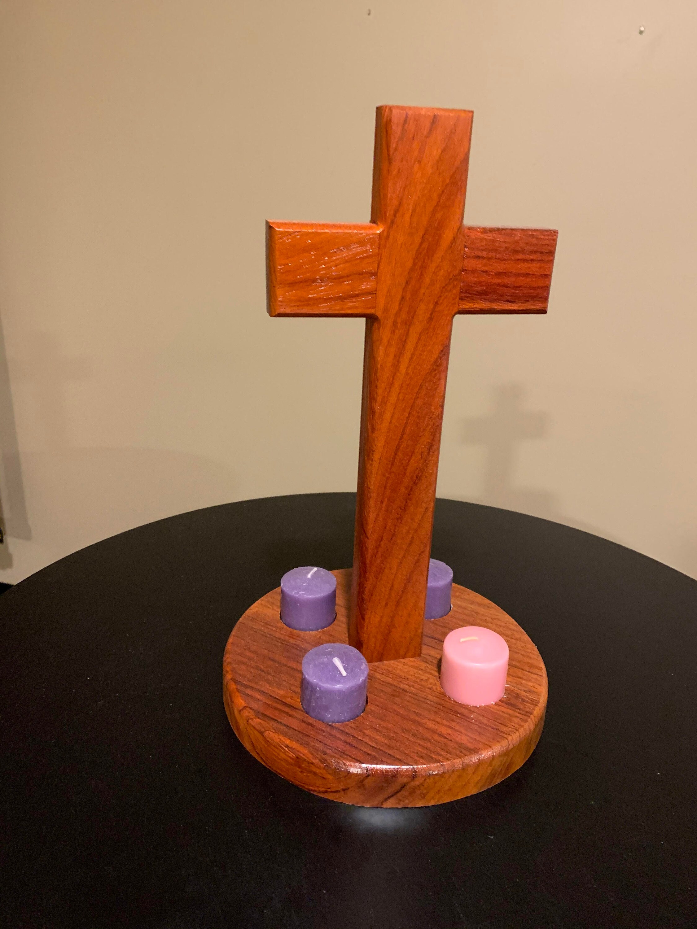 Advent Cross Padauk Wooden Cross Christmas Decor Holiday - Etsy