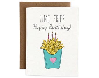 Printable French Fry Birthday Card - Etsy