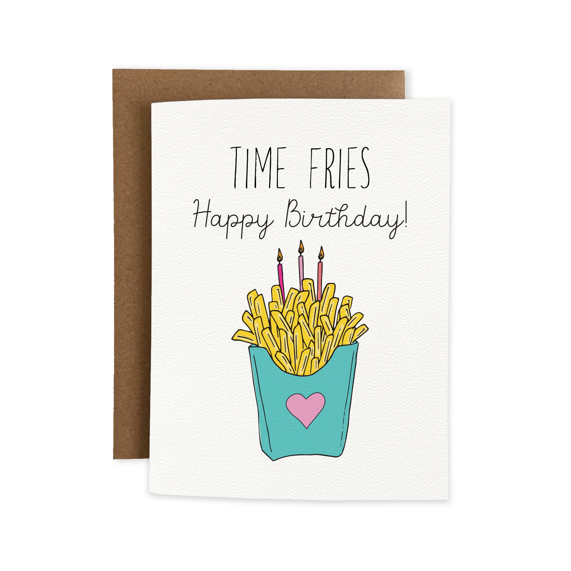 Time Fries Happy Birthday Funny Greeting Card - Etsy
