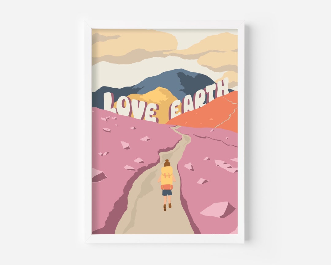 Backpacking Wall Art, Hiking Print, Colorful Poster, Backpacker Gift ...