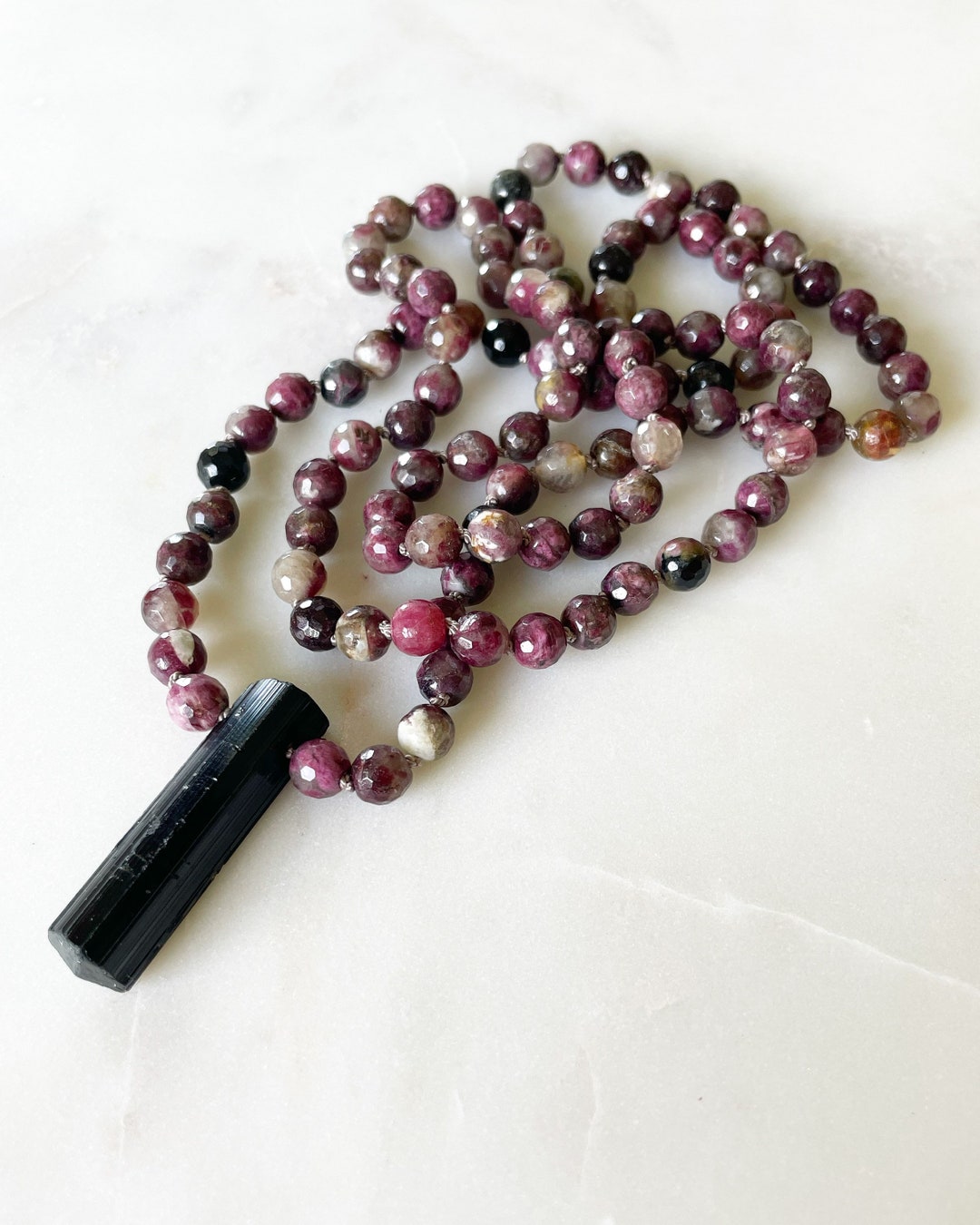 Chinese Red Tourmaline; Black Tourmaline Crystal Pendant; Earthy ...