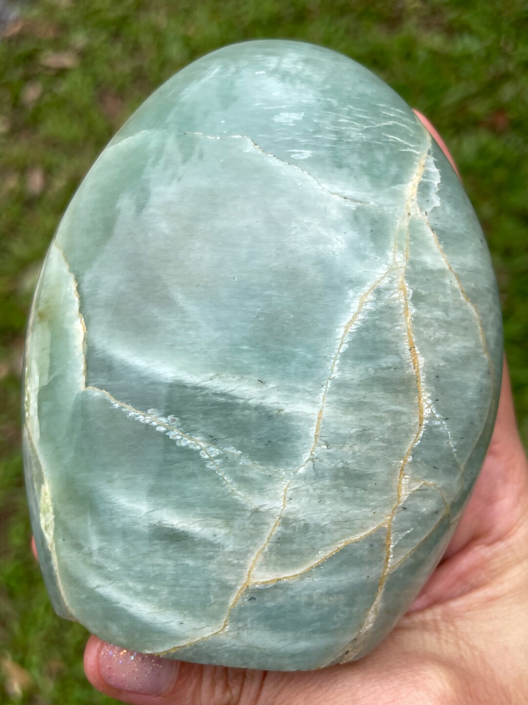 Large Green Garnierite Crystal Green Moonstone Freeform Polished Green ...
