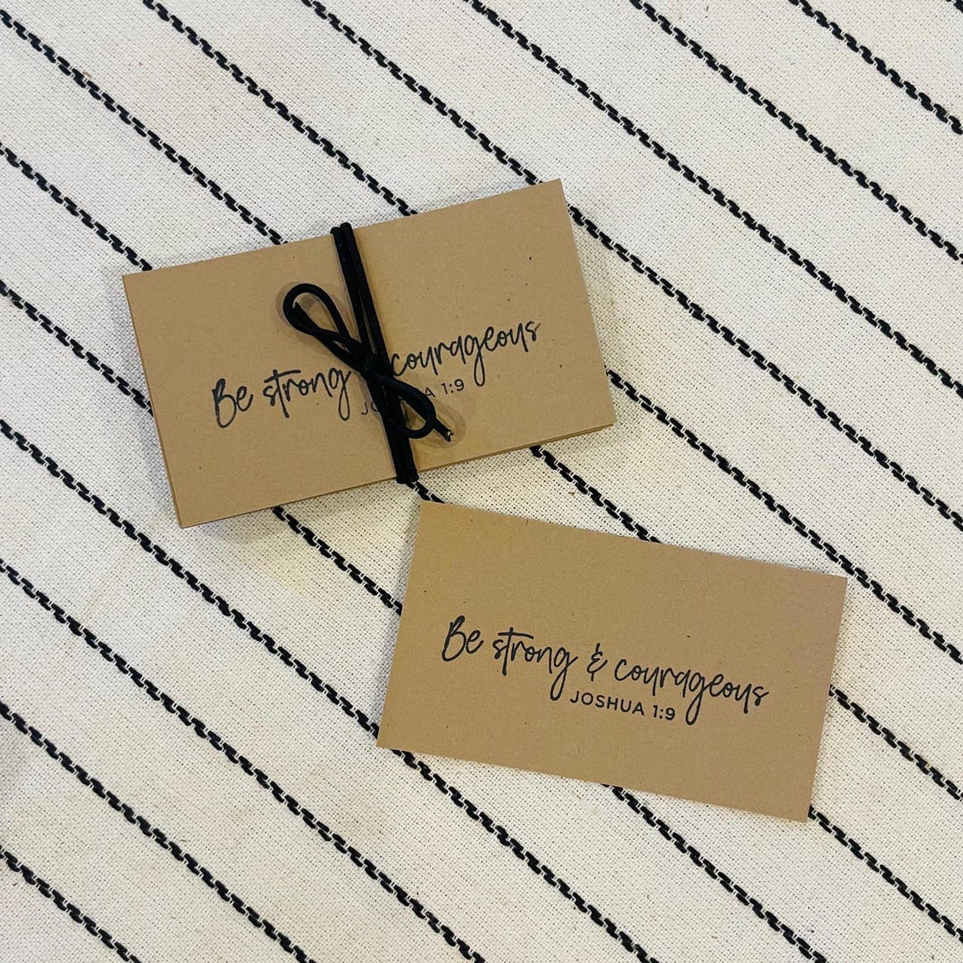 Hand-stamped Kraft Paper Card: Be Strong and Courageous - Etsy