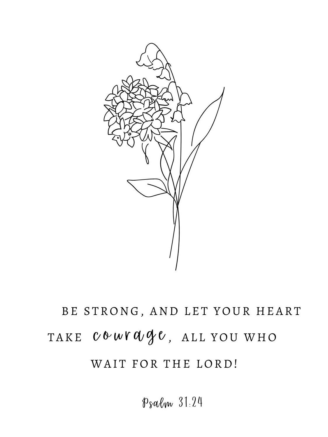 Psalm 31:24 Printable Christian Art Christian Home Decore - Etsy