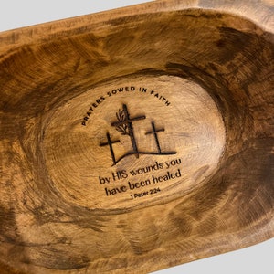 Personalized Wood Prayer Dough Bowl: Engraved Scripture Cards - Etsy