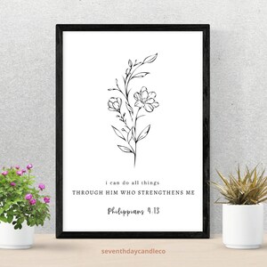 Philippians 4:13 Printable | Christian Art | Christian Home Decore ...