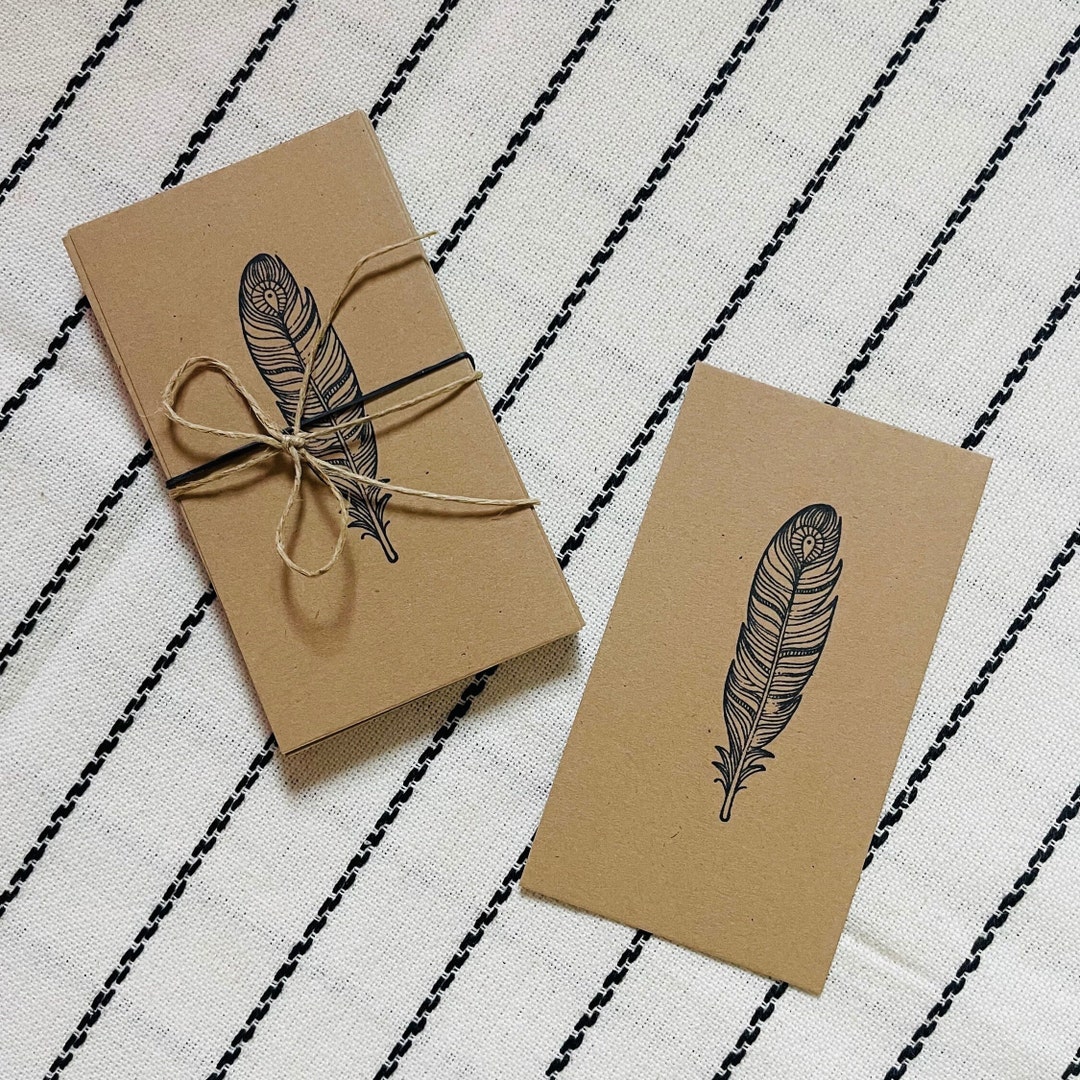 Feather Kraft Paper Cards | Kraft Tags | Gift Tags | Feather Tag ...