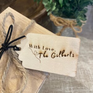 Personalized Wooden Gift Tag | Custom Engraved Gift Tag | Merry ...