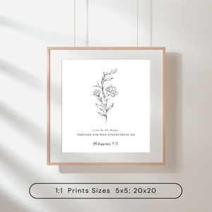 Philippians 4:13 Printable | Christian Art | Christian Home Decore ...