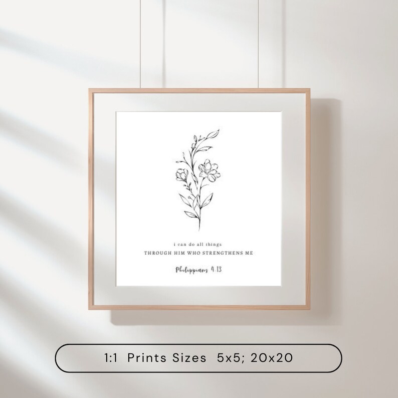 Philippians 4:13 Floral Christian Art Print (digital Download) - Etsy