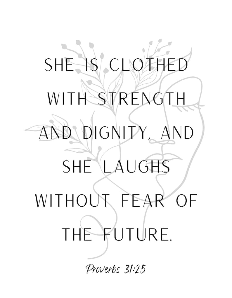 Proverbs 31:25 Printable Christian Wall Décor Faith Based - Etsy
