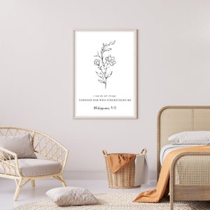 Philippians 4:13 Printable | Christian Art | Christian Home Decore ...