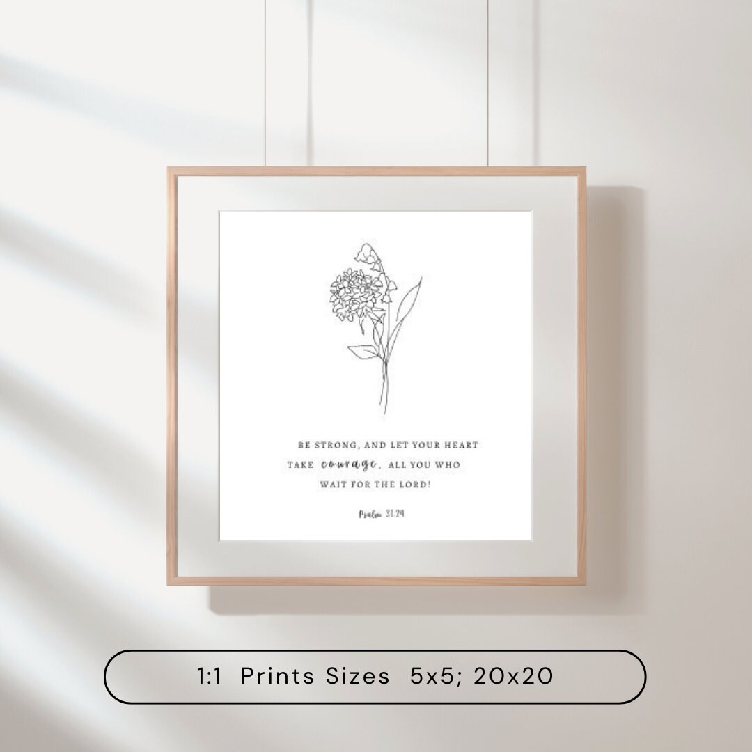 Psalm 31:24 Printable Christian Art Christian Home Decore - Etsy
