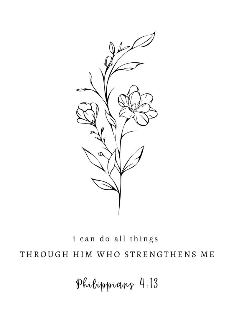 Philippians 4:13 Printable Christian Art Christian Home - Etsy