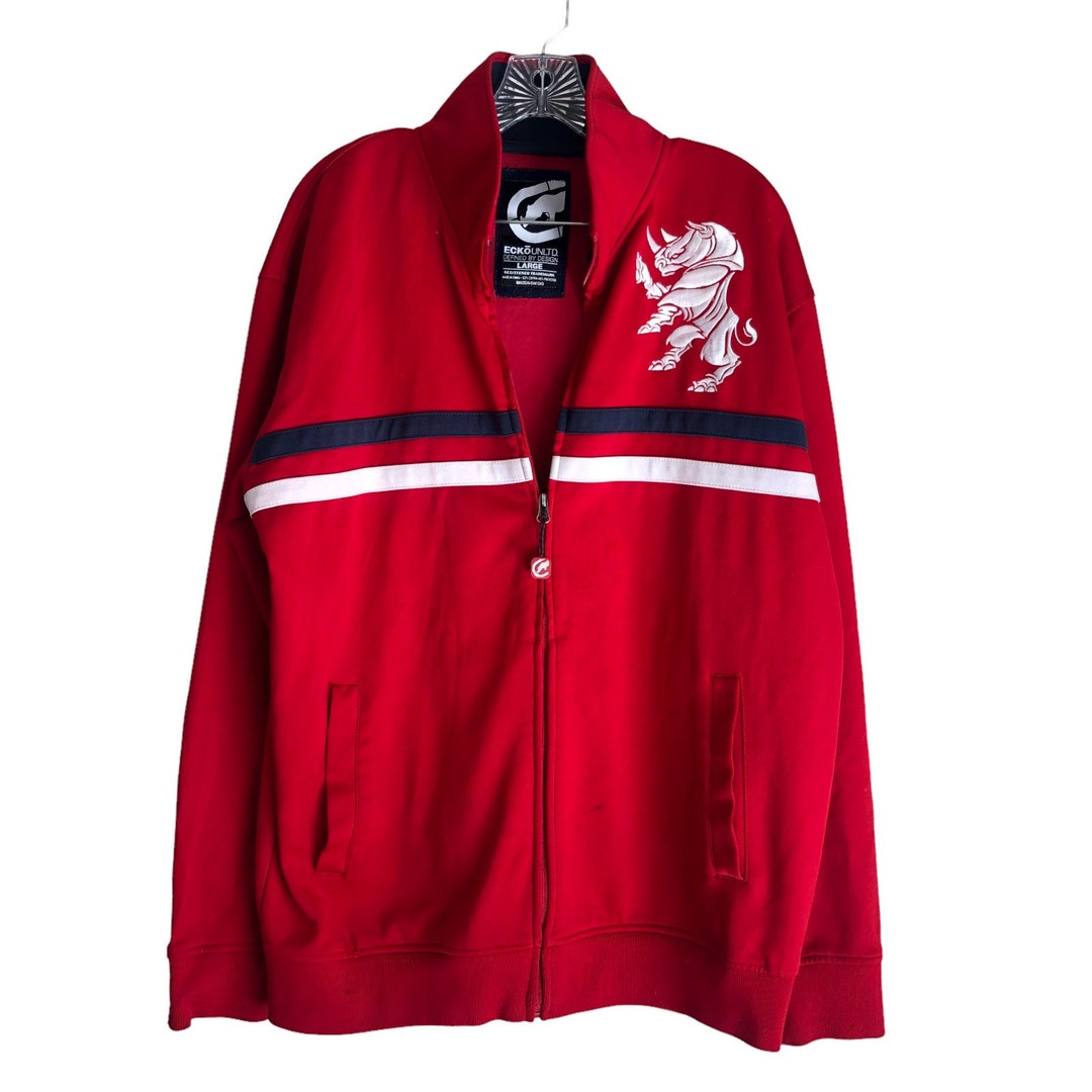 Ecko Unltd Men's Track Jacket L Red Cotton Fleece Big - Etsy