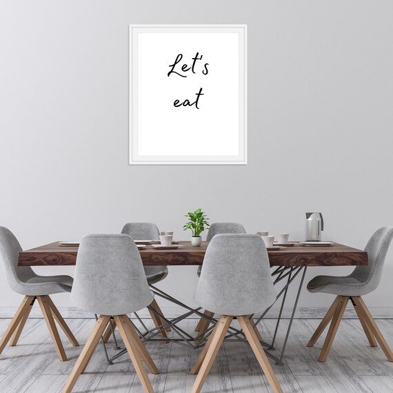 Let's Eat Print Dining Room Poster Printable Wall Art | Etsy