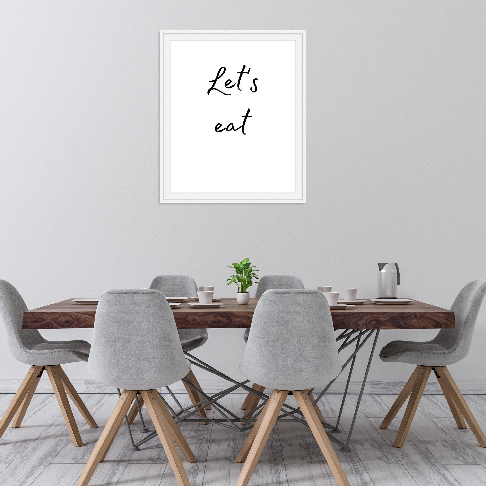 Let's Eat Print | Dining Room Poster | Printable Wall Art for Mum ...