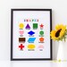Kids Wall Art, Geometric Shapes Print, Educational Prints, Playroom ...