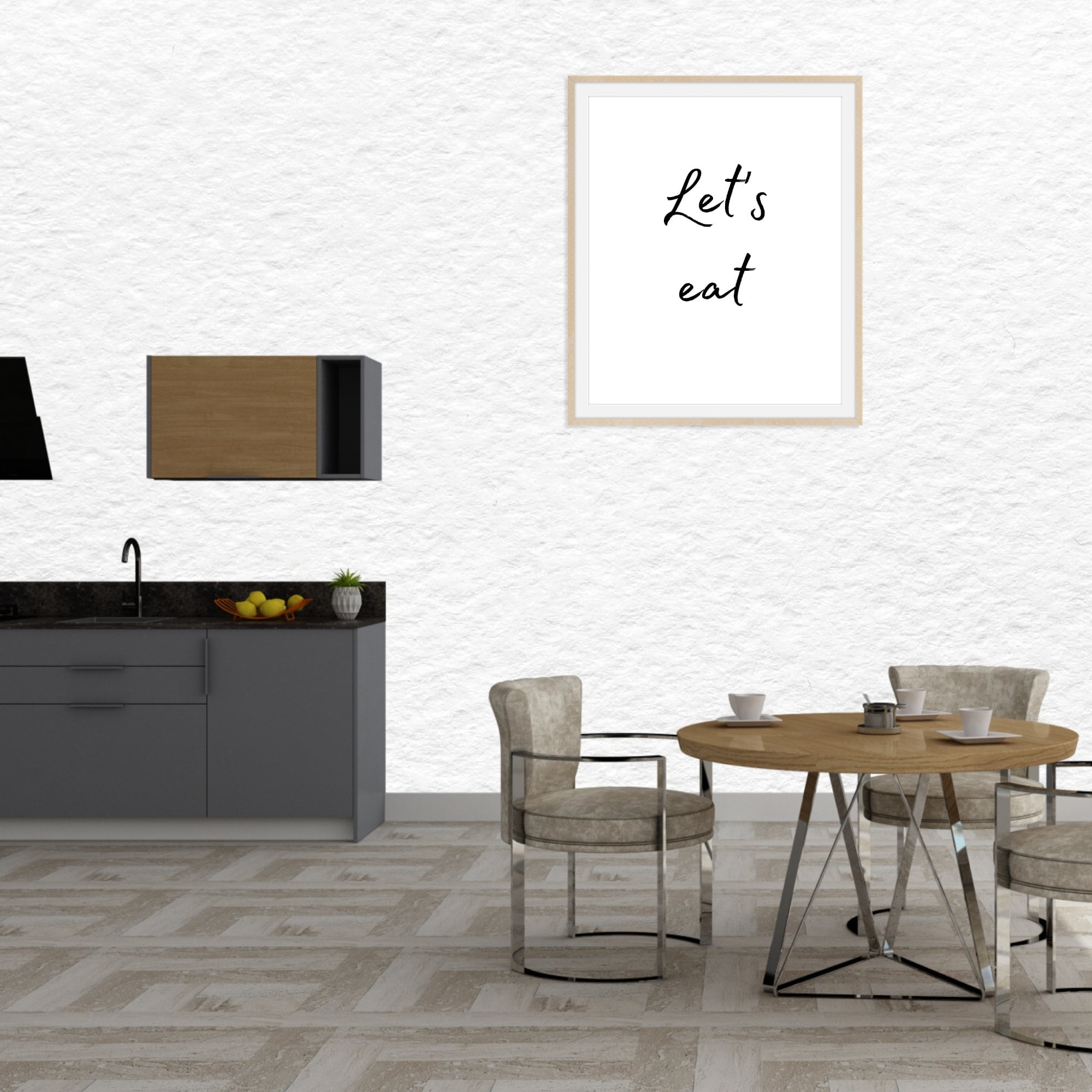 Let's Eat Print Dining Room Poster Printable Wall Art for Mum Kitchen ...
