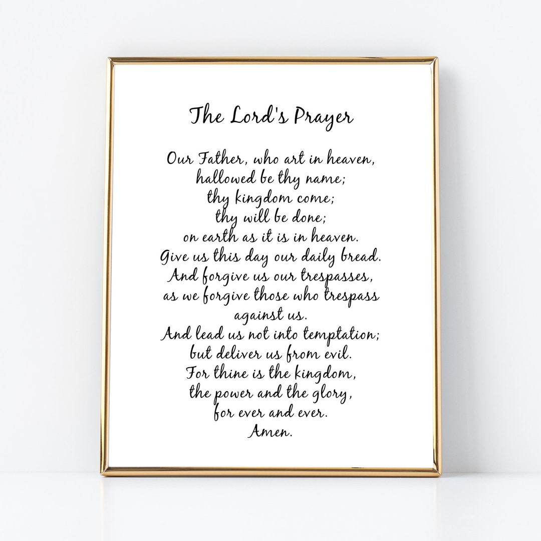 The Lord's Prayer Printable Art, Bible Verse Printable Art, Christian ...