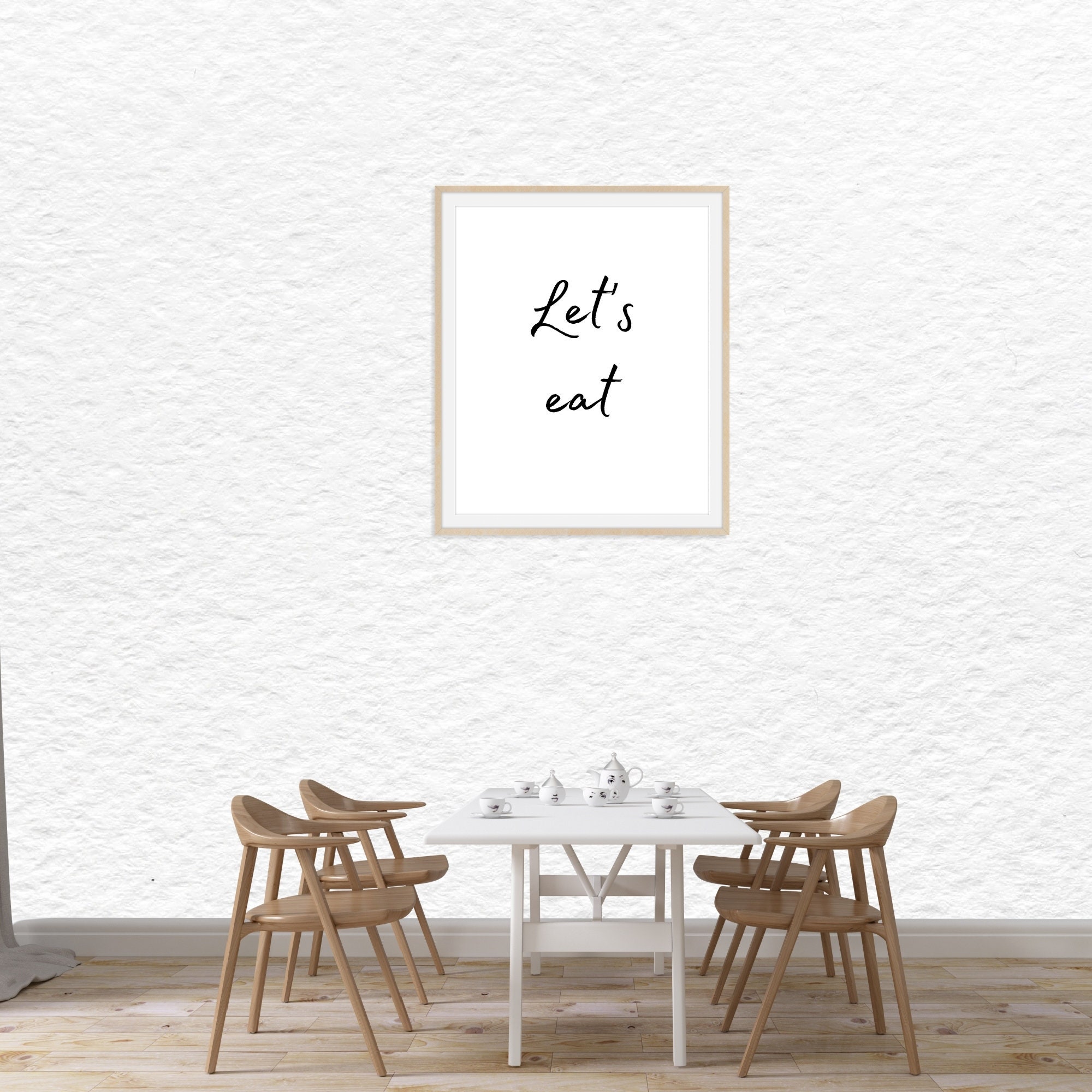 Let's Eat Print | Dining Room Poster | Printable Wall Art for Mum ...