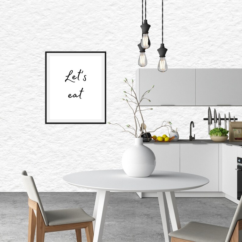 Let's Eat Print | Dining Room Poster | Printable Wall Art for Mum ...