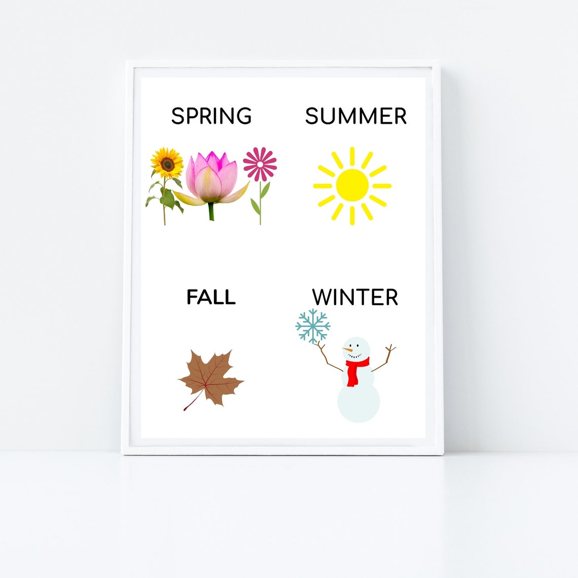 Seasons of Year Printable, Seasons Art Print, Classroom Resources ...
