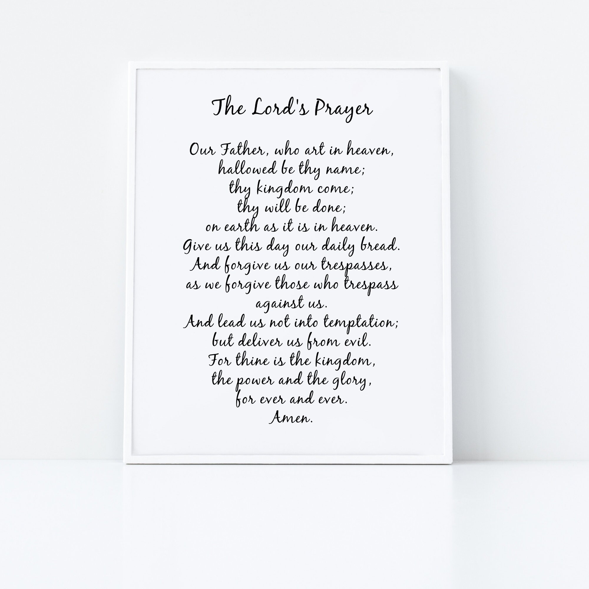 The Lord's Prayer Printable Art, Bible Verse Printable Art, Christian ...