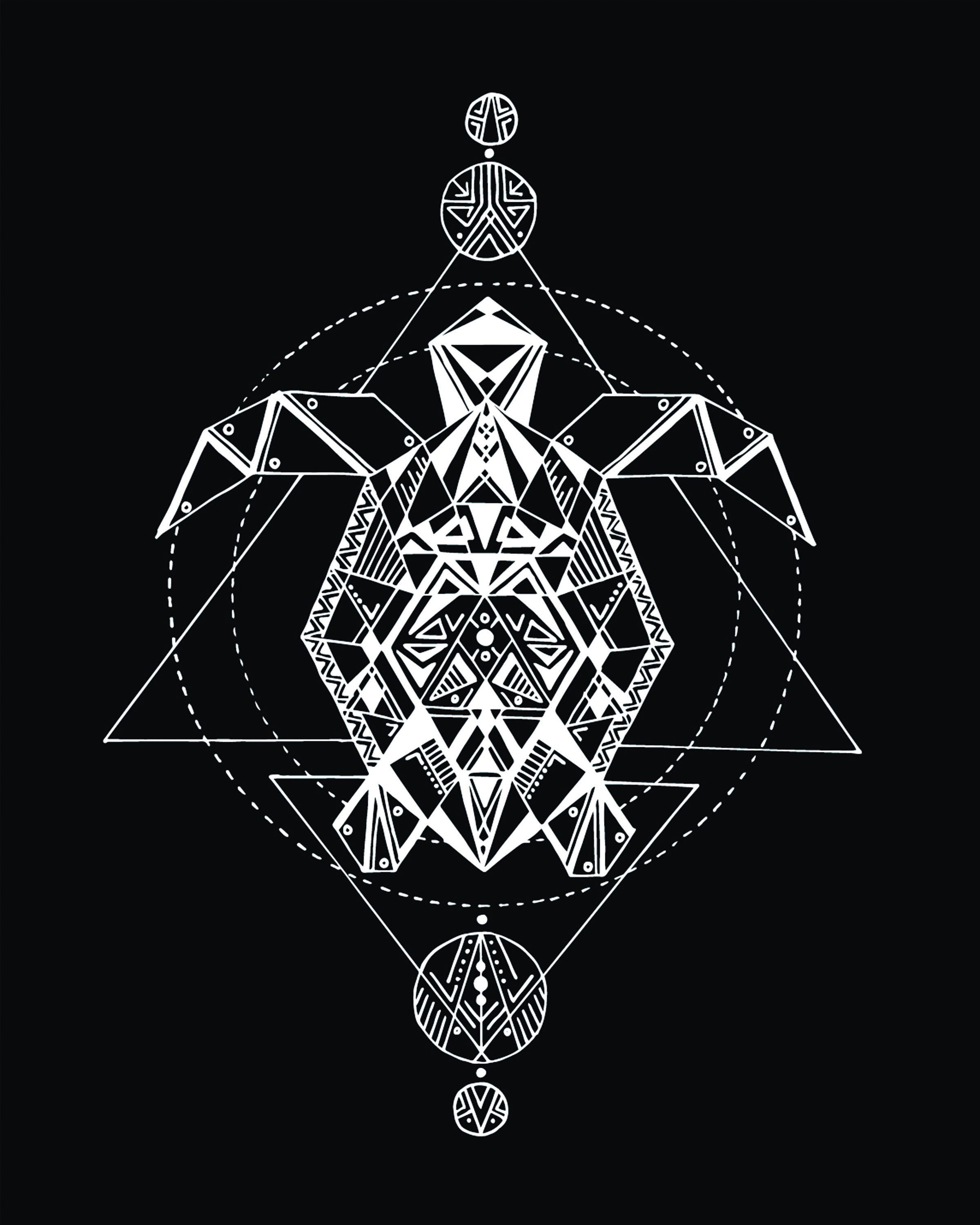 Turtle Wall Art / Hand Drawn Turtle / Geometric Turtle Drawing ...