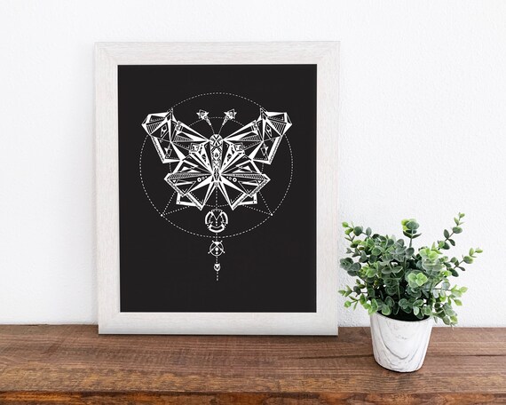 Butterfly Wall Art / Hand Drawn Butterfly / Instant Download / | Etsy