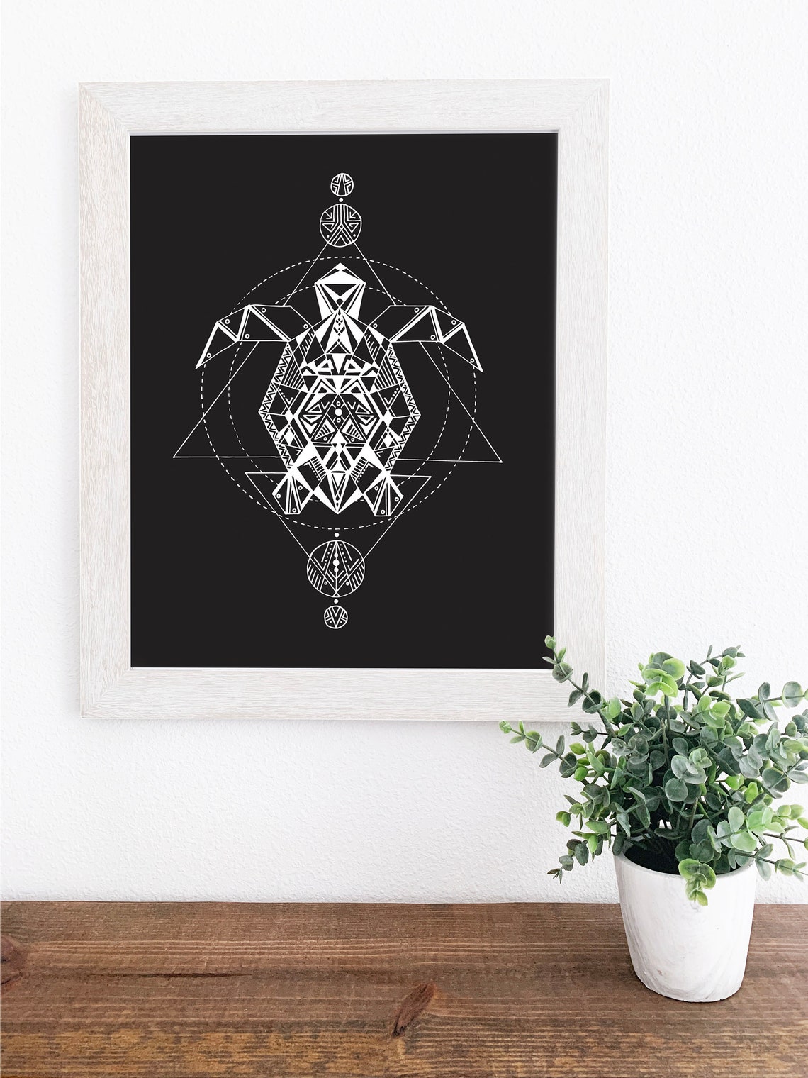 Turtle Wall Art / Hand Drawn Turtle / Geometric Turtle Drawing | Etsy