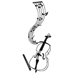 Cello Embroidery Design/ Size5x7'' - Etsy