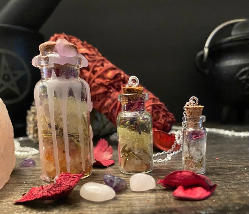 Spell Bottle Necklace and Jars - Etsy