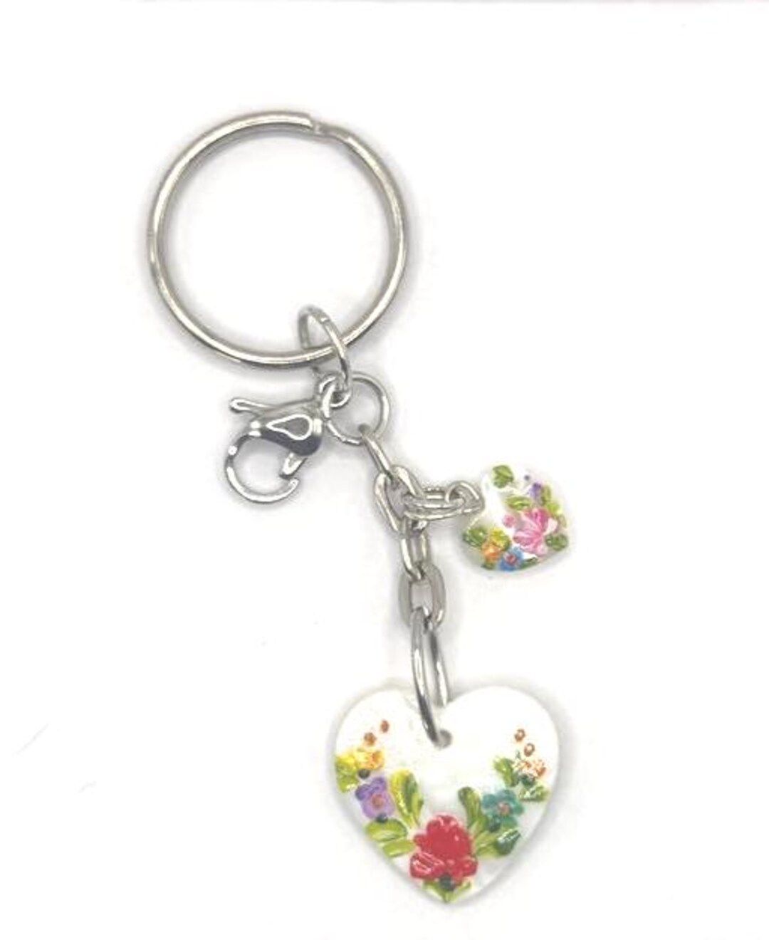 Hungarian Hand-painted Hearts Charm Zipper Pull Bag Backpack Decoration ...