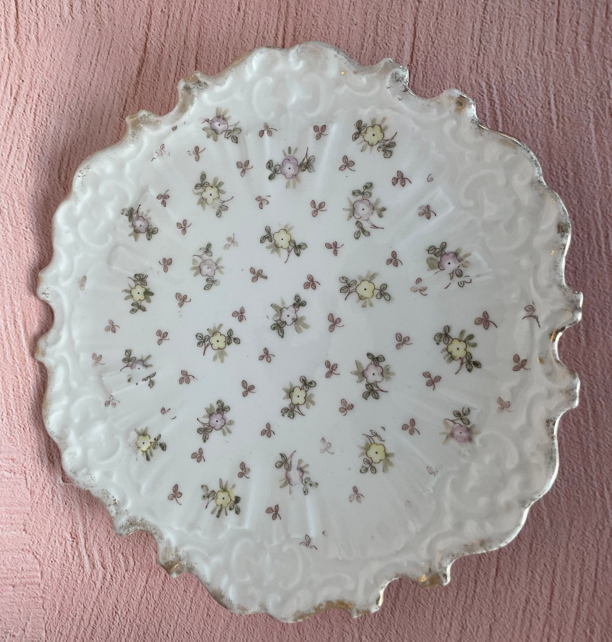 Plates Set of 5 6 Vintage Pastel Floral - Etsy