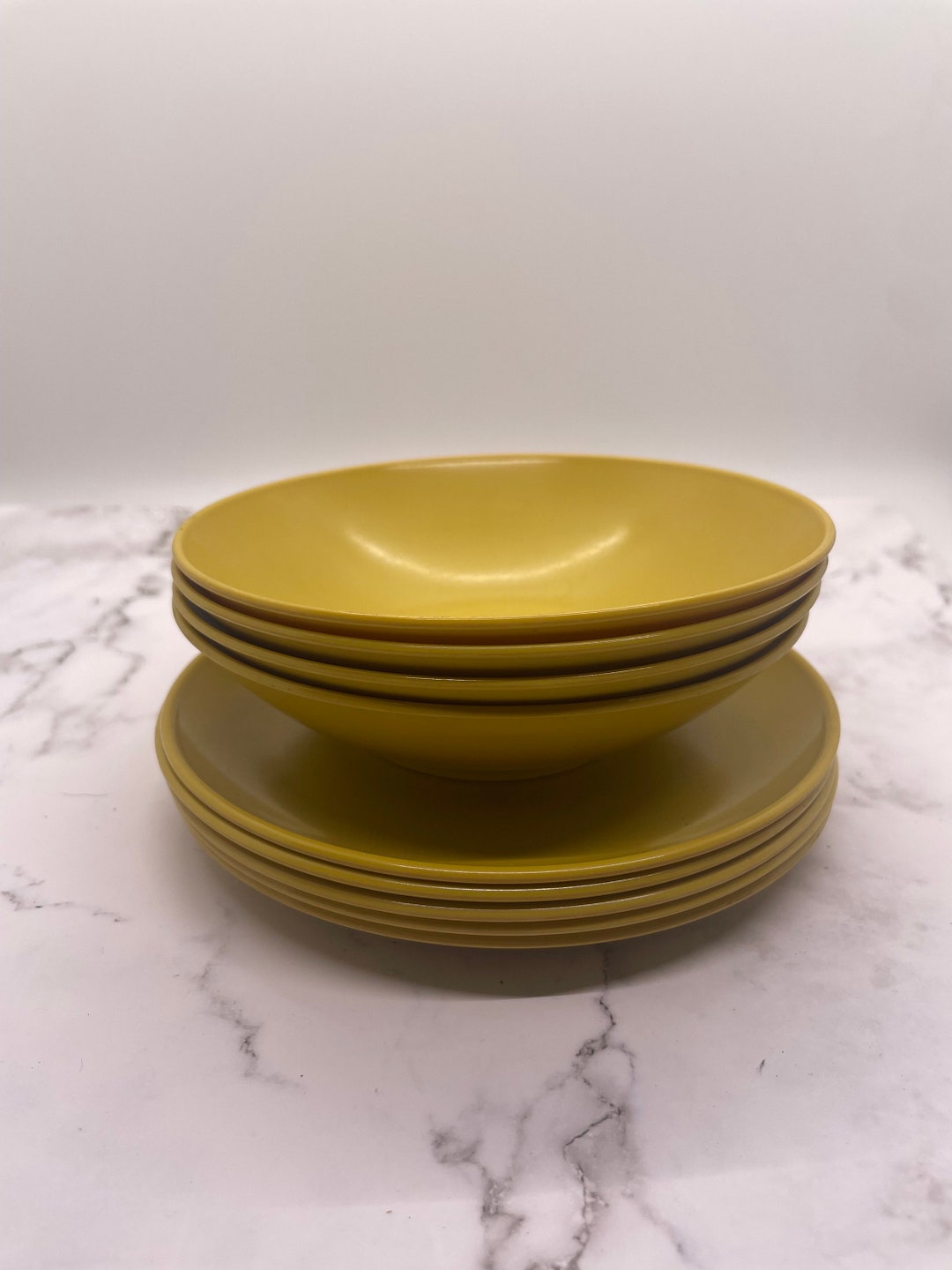 Vintage Melamine Dishes, Harvest Gold, Mustard Yellow - Etsy