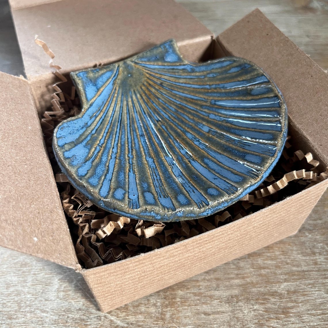 Handmade Ceramic Sea Shell Bowl Scallop Shell Ceramic Ring Dish Trinket ...