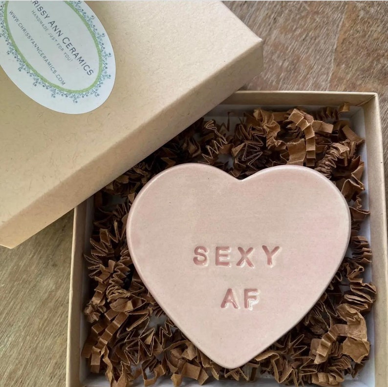 Valentines Handmade Ceramic Heart Dish - Sexy AF / Pottery / Handmade ...