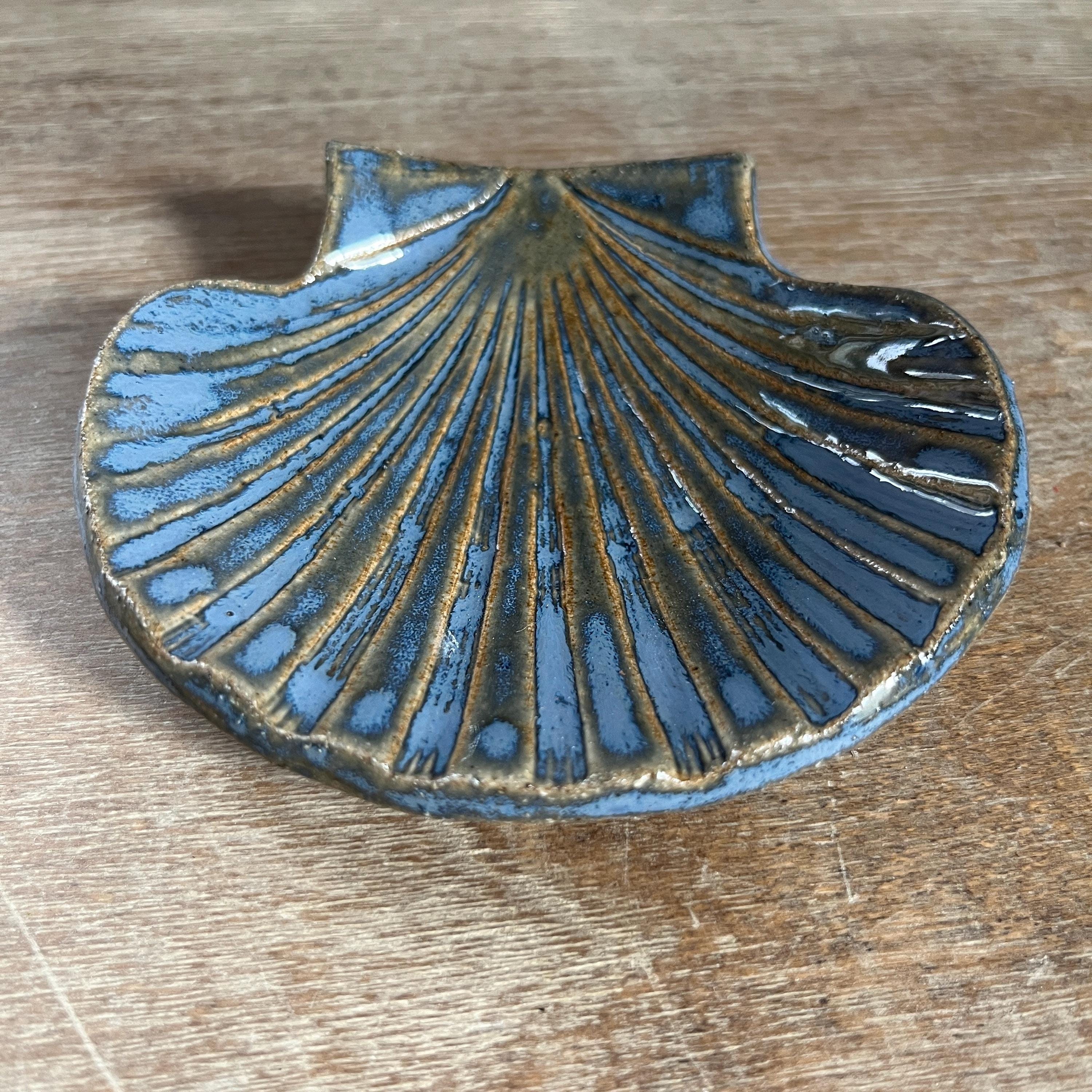 Handmade Ceramic Sea Shell Bowl Scallop Shell Ceramic Ring Dish Trinket ...