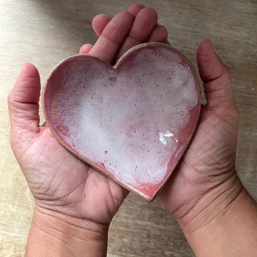 Handmade Ceramic Heart Dish Heart Bowl Handmade Pottery Ceramic Ring ...