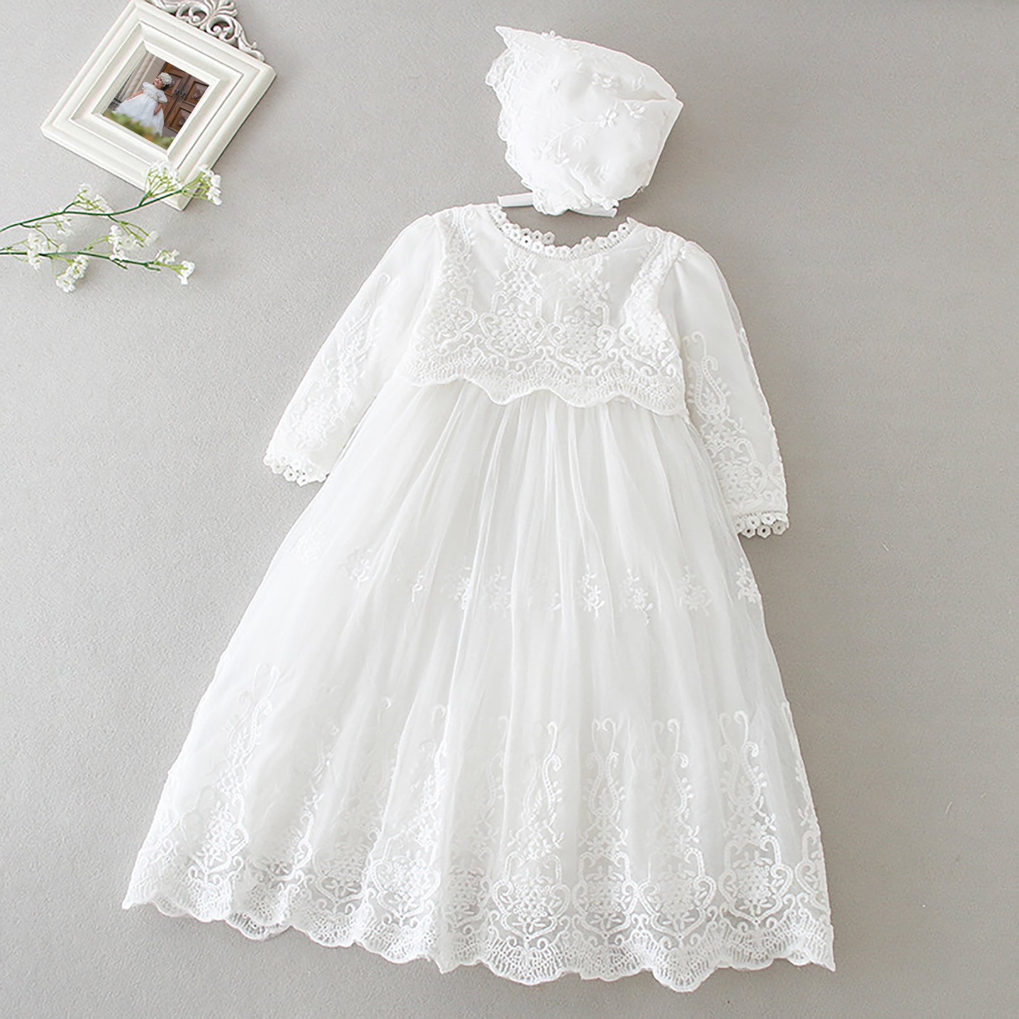 White Lace Christening Gown Infant Baptism Dress Unique Baby - Etsy