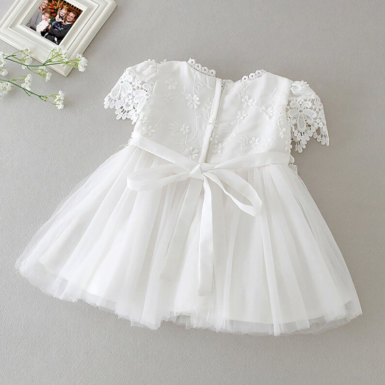 White Lace Christening Gown Infant Baptism Dress Unique Baby - Etsy