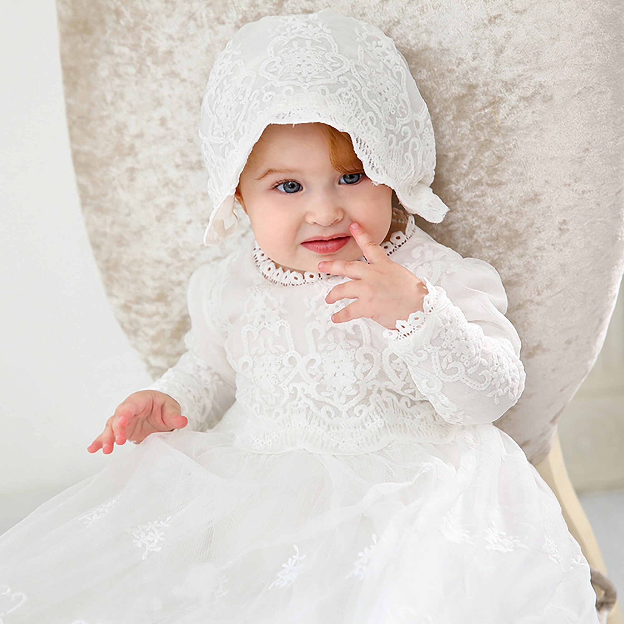 White Lace Christening Gown Infant Baptism Dress Unique Baby - Etsy