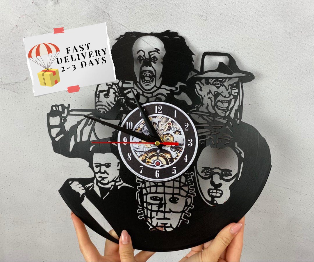 Horror Movie Vinyl Record Wall Clock – Spooky Home Decor - Etsy