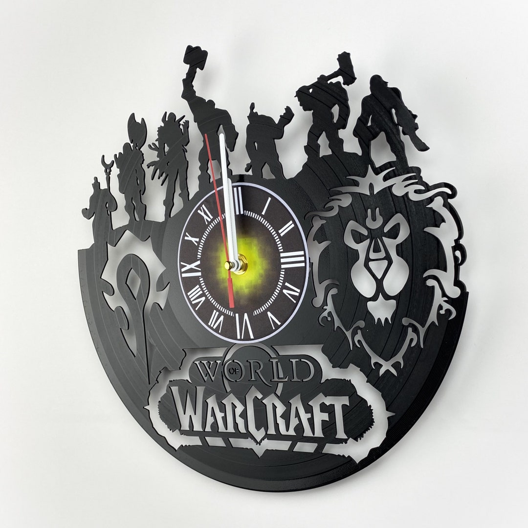 World of Warcraft Vinyl Record Clock, Handmade Geek Decor - Etsy